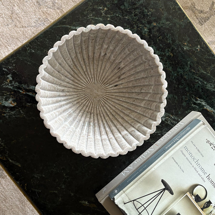 Modern Organic Home Decor - Beige Fluted Marble Bowl – Rare Earth ...