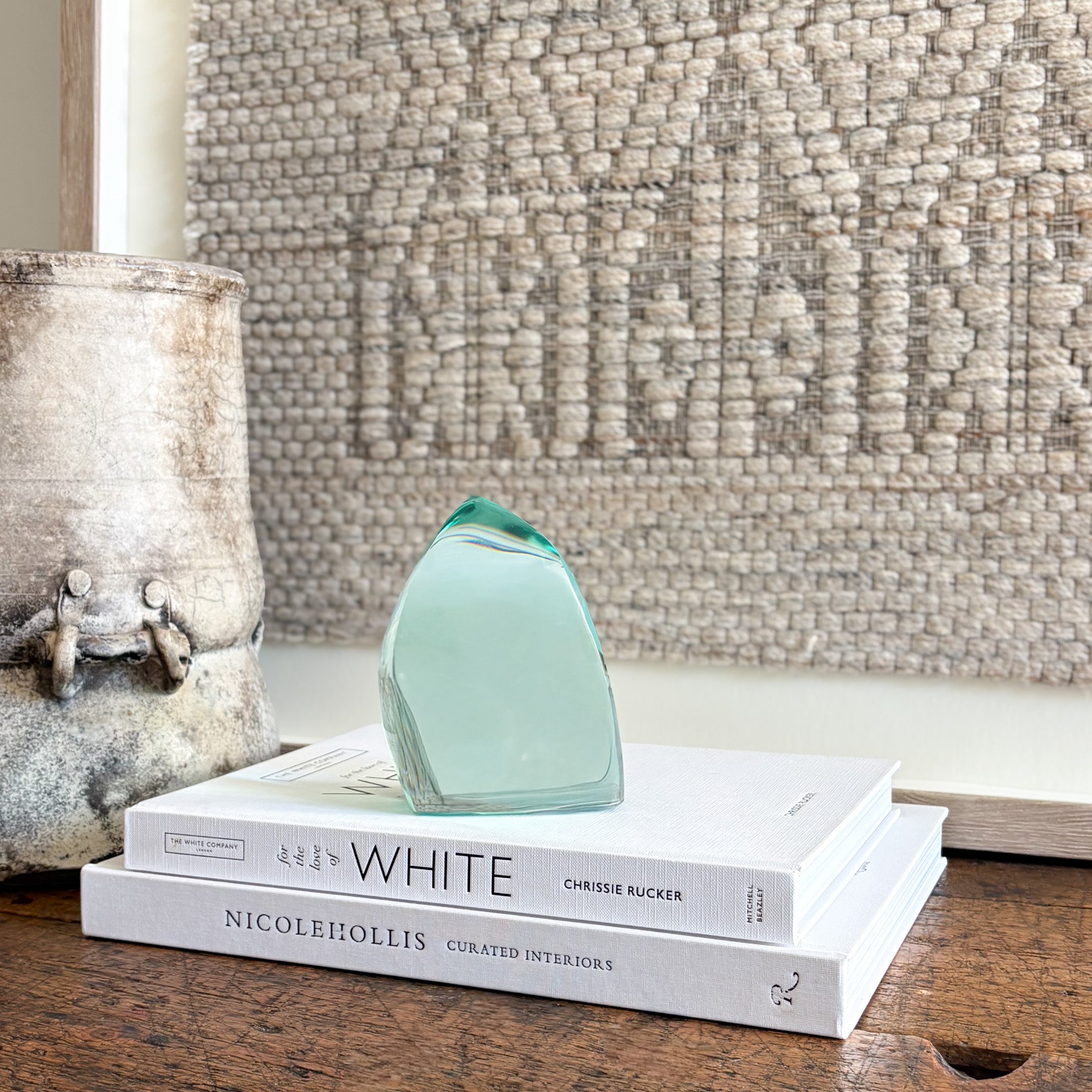 Modern Mantel Decor - Large Green Glass Freeform – Rare Earth Mercantile