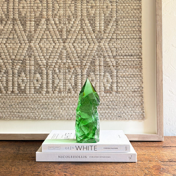 Modern Rustic Home Accents - Rustic Emerald Green Glass Freeform – Rare ...